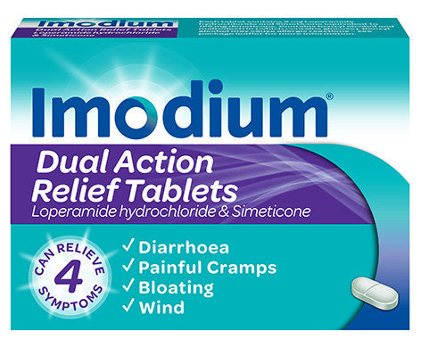 Imodium Dual Action Relief Tablets – Omega Pharmacy