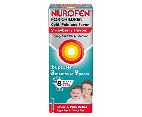 Nurofen for Children Cold, Pain and Fever 100mg/5ml Oral Suspension ...